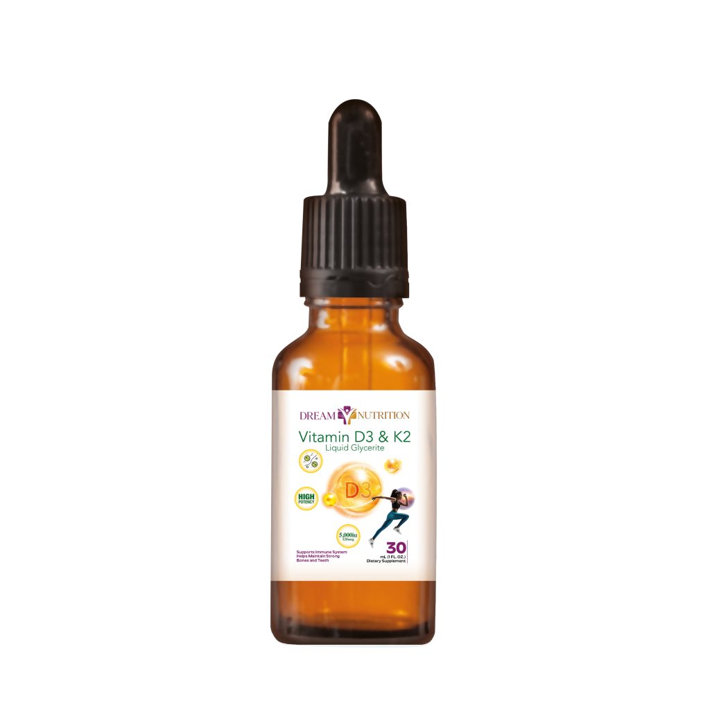 Dream Nutrition Super Potency Vitamin D3 & K2 5000IU Herbal Glycerite ...