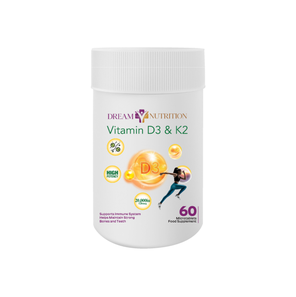 Dream Nutrition Ultra Potency Vitamin D3 & K2 20000IU 60 micro tabs ...