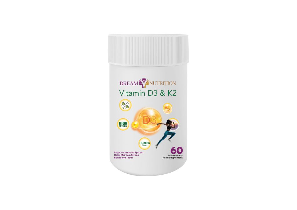 Dream Nutrition Ultra Potency Vitamin D3 & K2 10000IU 60 micro tabs ...